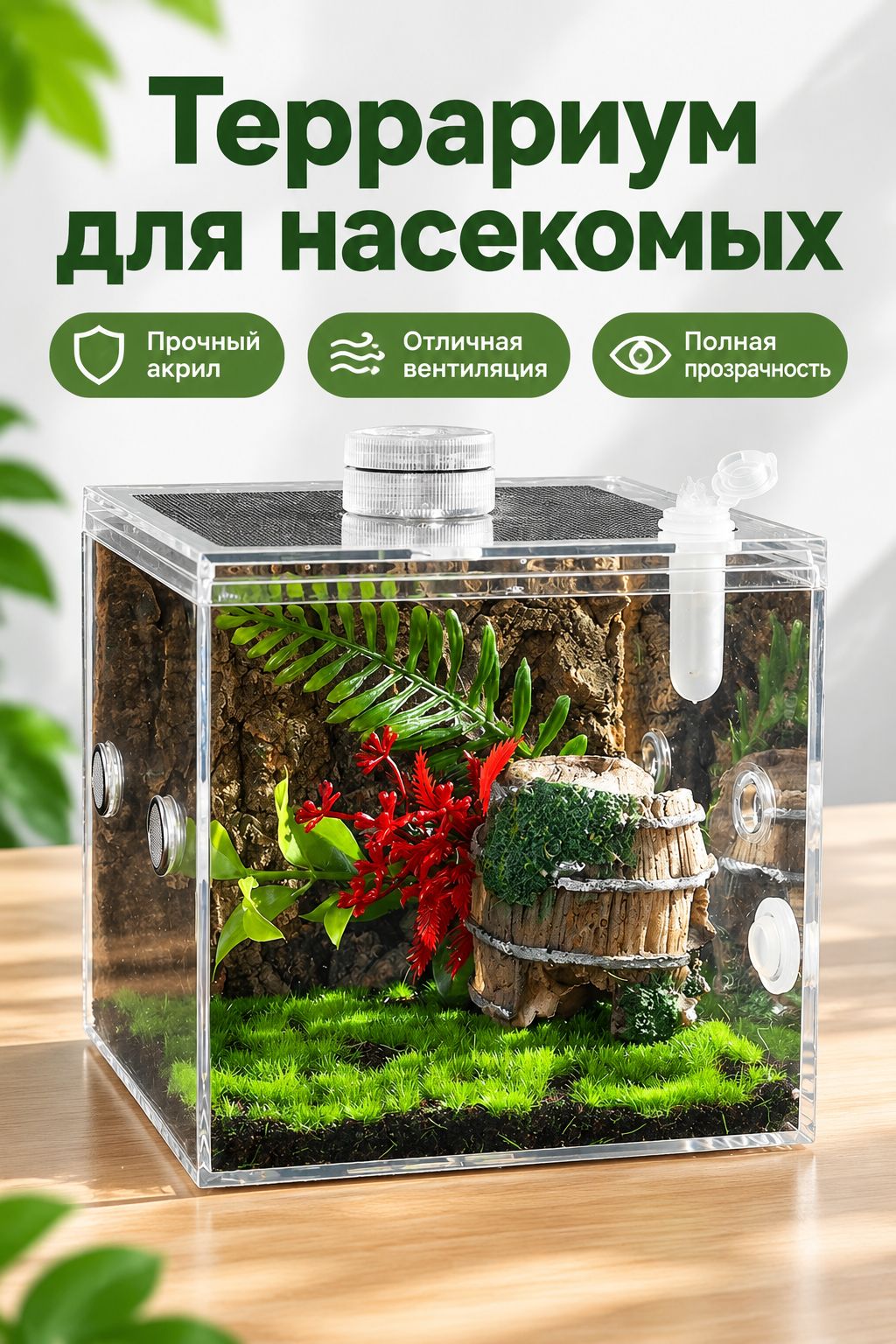 Террариум для пауков с щипцами-капельницами, клетка для улиток, вольер для сверчков, среда обитания древесных тарантулов