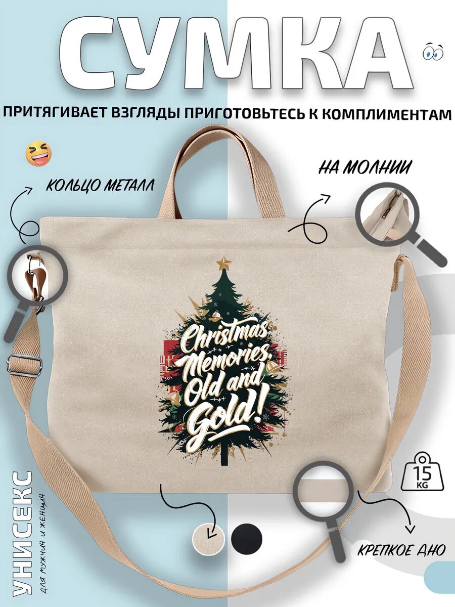 Сумка шоппер  Christmas канон праздничное