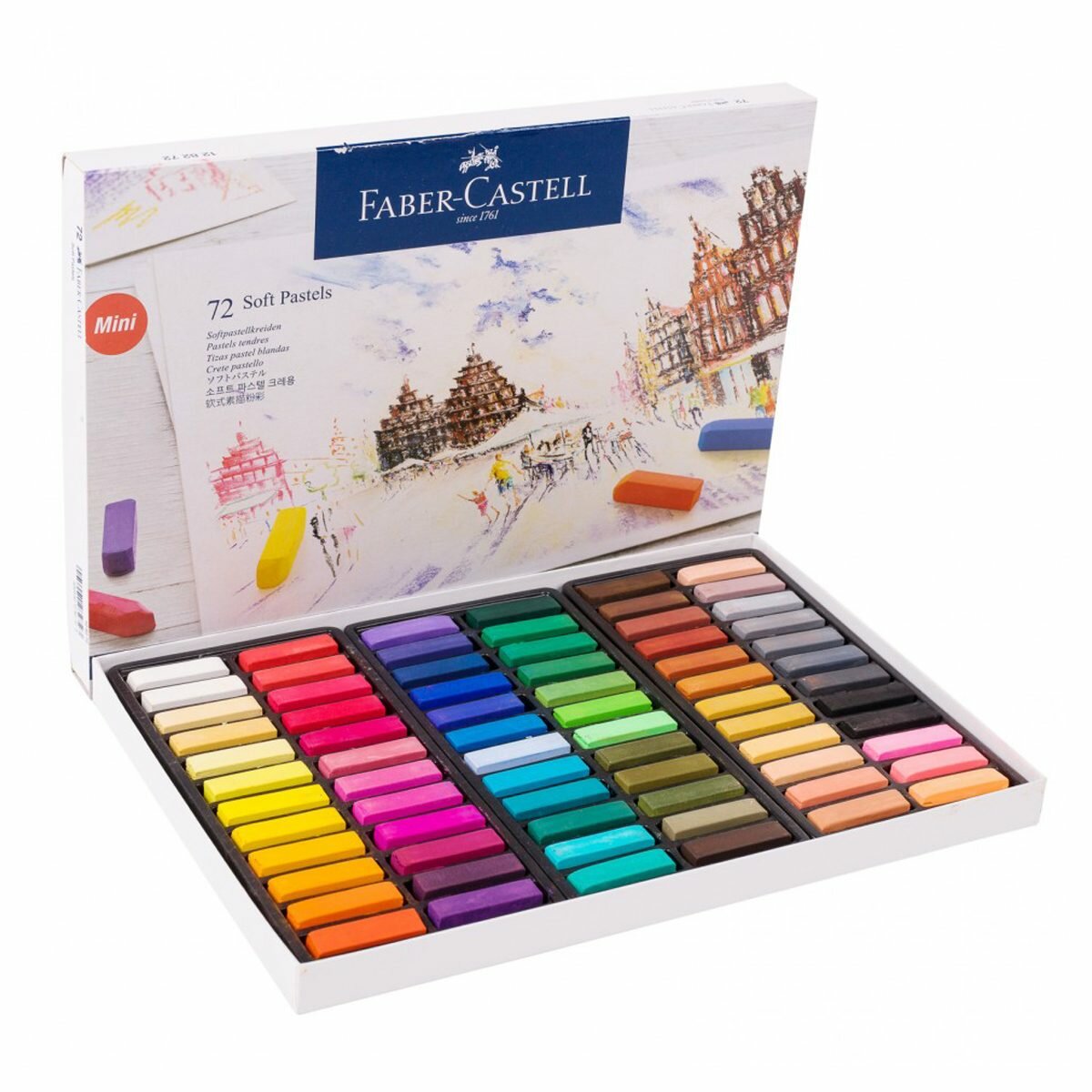 Пастель сухая 72 цвета Faber-Castell Creative studio, квадратное сечение, 1/2 стандартной длины (128272)
