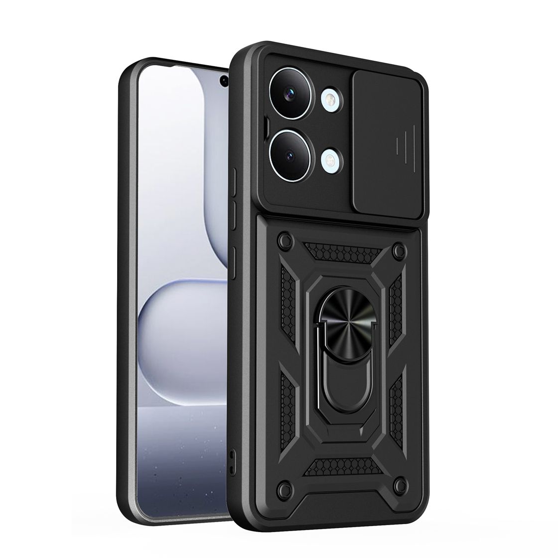 Чехол бронированный для POCO X8 Pro Max противоударный с защитой камеры