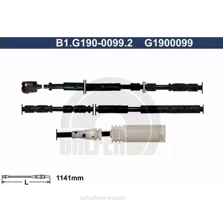 GALFER B1G19000992 Датчик износа торм. колодок зад. [1141mm]