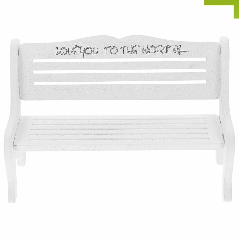Миниатюрный стул для патио, миниатюрная скамейка, белый, 13.00X8.00X7.00CM