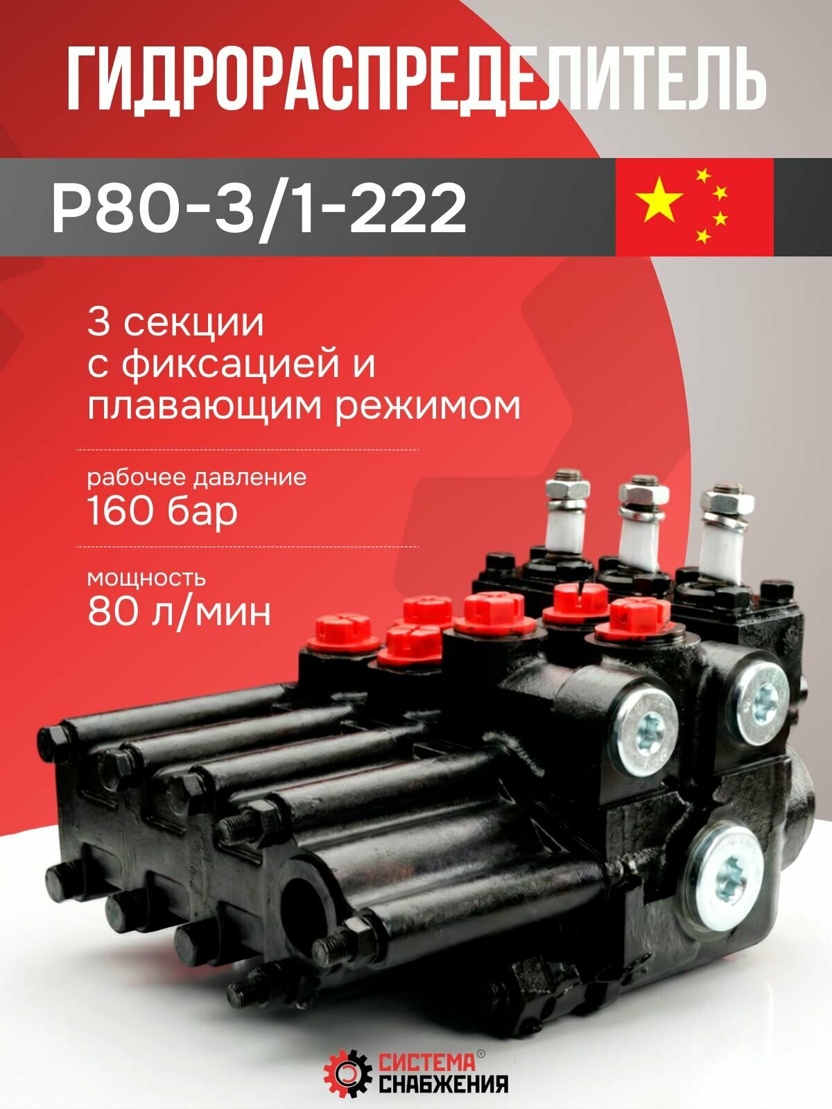 Гидрораспределитель Р80-3/1-222 Китай