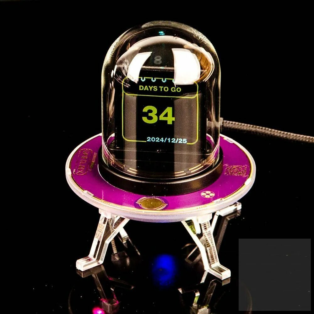 GeekMagic Mini WiFi UFO Креативные часы Метеостанция, Поддерживает температуру и влажность, акции, будильник, обратный отсчет с эффектами RGB-подсветки. Праздничные подарки