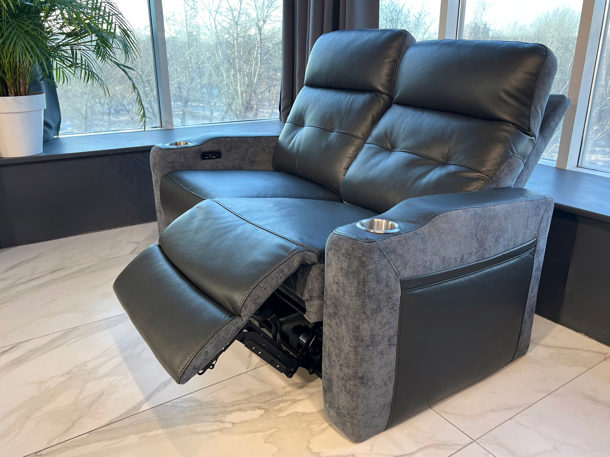 Диван натуральная кожа, электрический реклайнер для домашнего кинотеатра, двухместный диван, раскладной