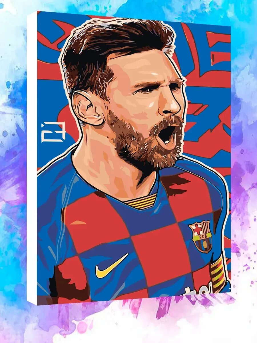 Картина по номерам Месси Футбол Messi Barselona
