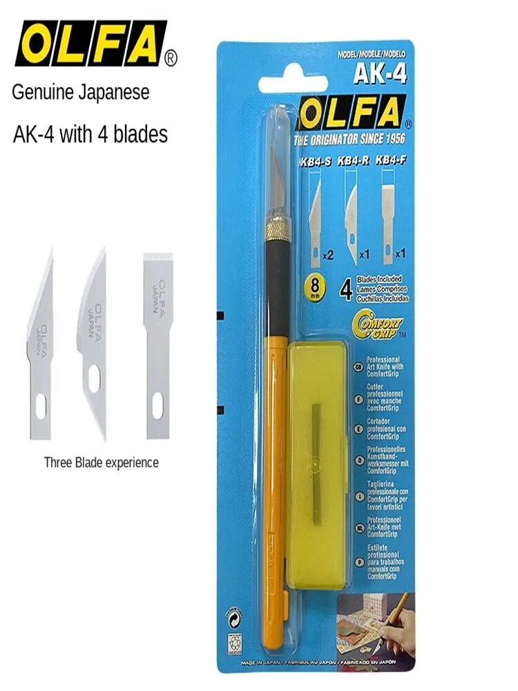 (4 лезвий) OLFA AK-4 нож с перовым Для: Кожа, бумага, модель, резиновый штамп