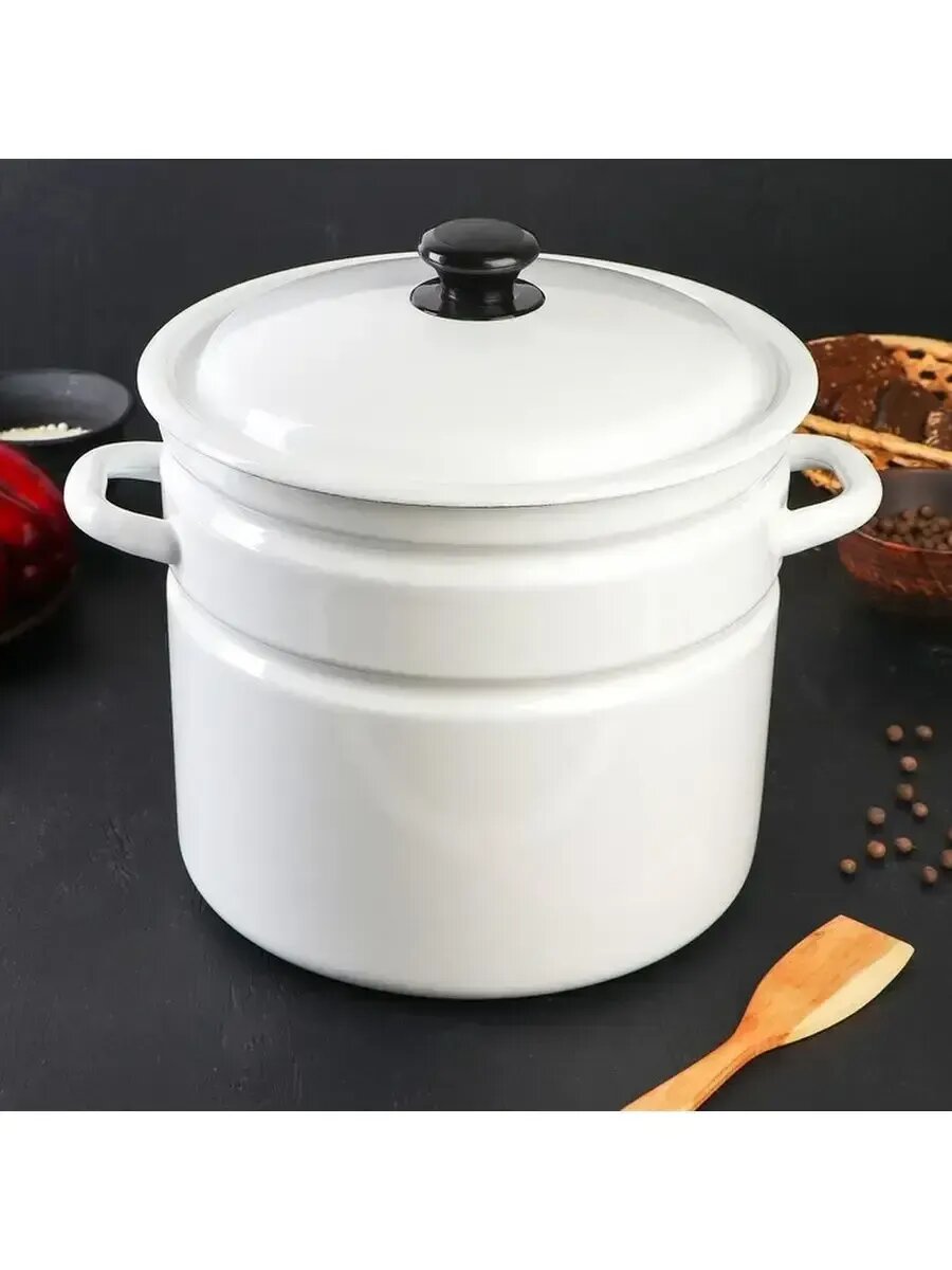 Кастрюля 10 л эмалированная с крышкой