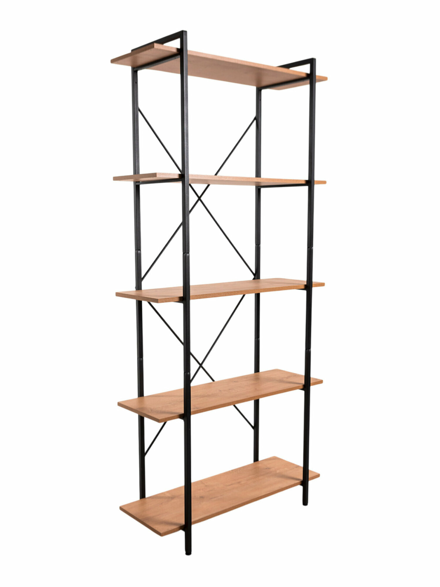 Стеллаж металлический 904x360x1950 мм для дома, офиса, книг и рассады лофт, 5 полок ЛДСП, Brabix Smart, 641944