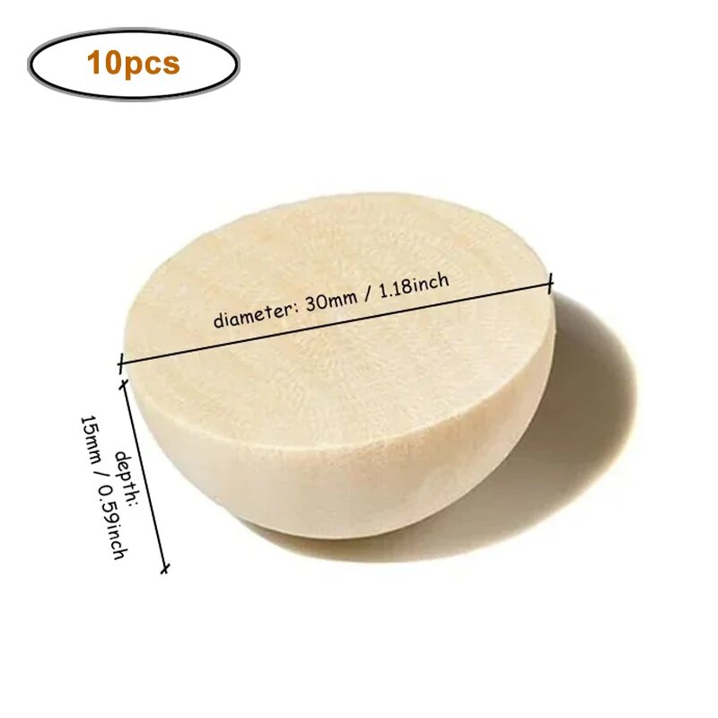 Деревянные полусферы для поделок 12-40 мм 10pcs 30mm