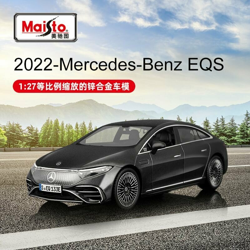 Maisto 1:27 2022 Mercedes Benz EQS New Energy Vehicle Alloy Car Model Легковые модели автомобилей Коллекция миниатюрных игрушек
