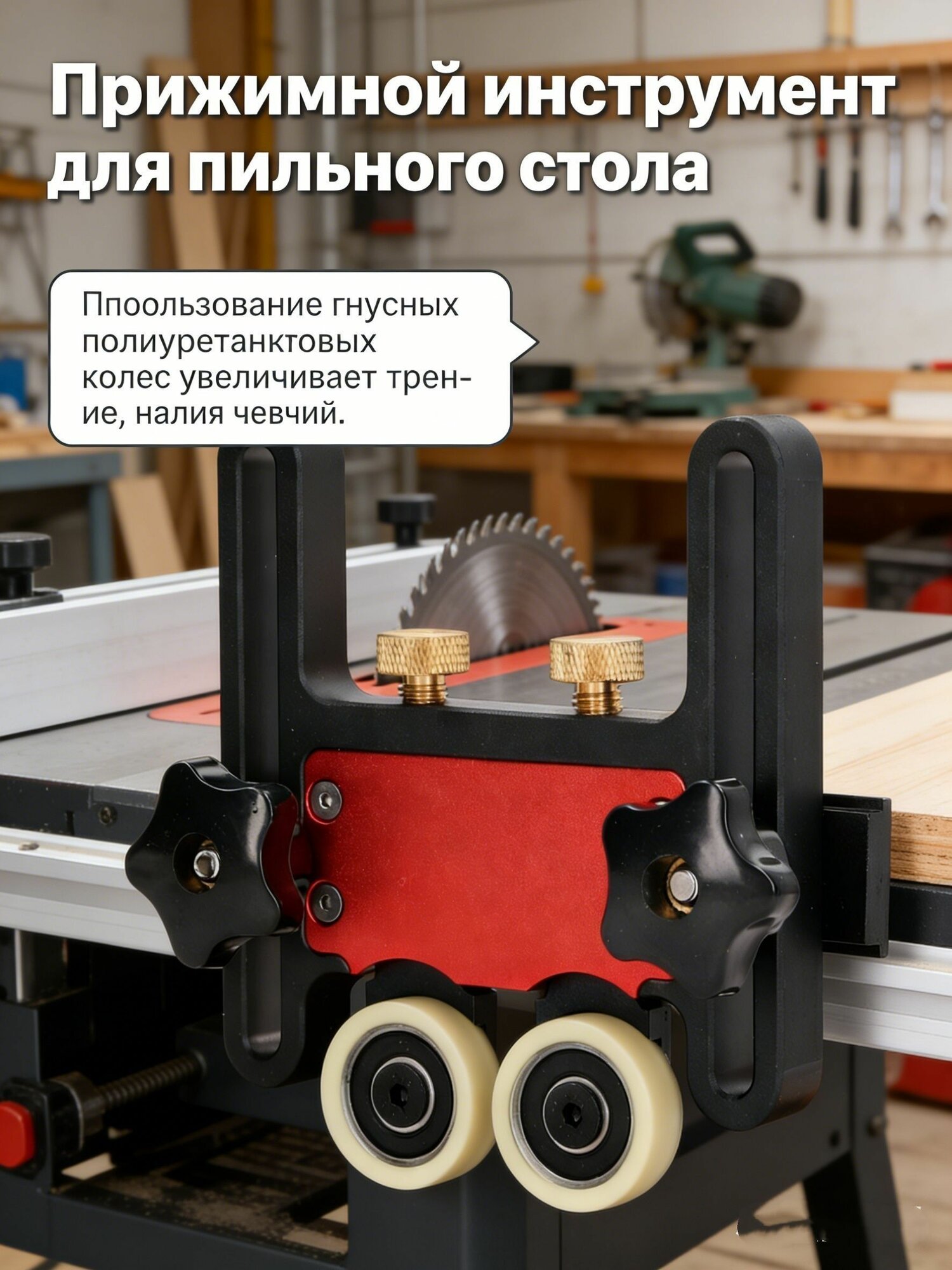 Прижимной механизм для столярного пильного стола, опорная пластина для циркулярной пилы, безопасный вспомогательный аксессуар