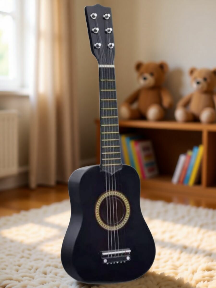 Гитара детская, 54см, деревянная, 6струн, медиатор, запасная струна