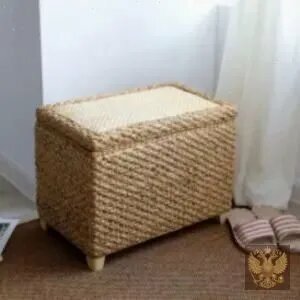 Банкетка-сундук из ротанга, коричневого цвета, для прихожей, 50х30х40 см