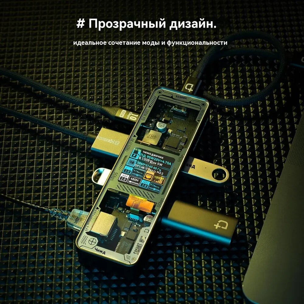 USB C-концентратор DOCKCASE Explorer Edition (6-в-1) с 4K при 60 Гц