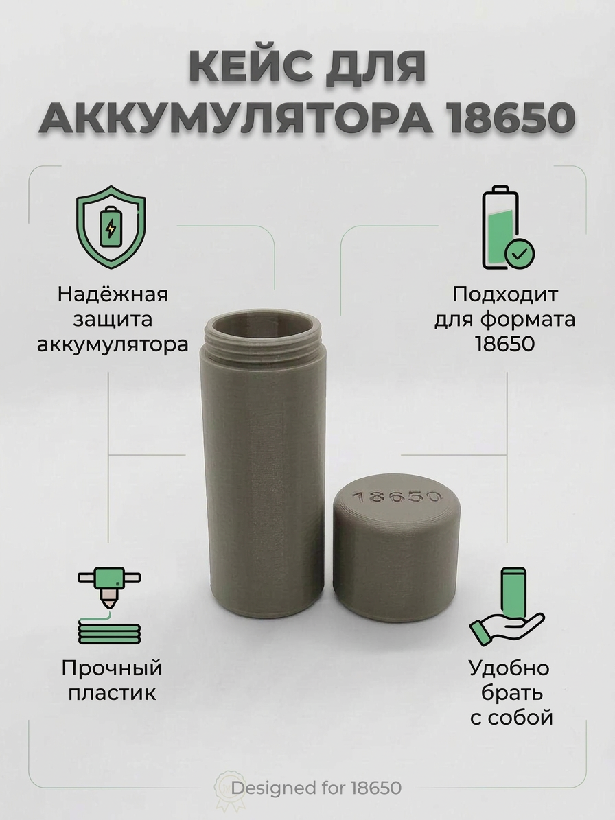 Кейс-органайзер, бокс-органайзер для хранения аккумулятора 18650