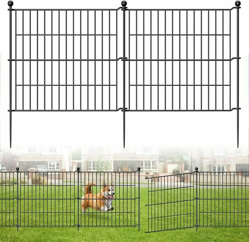 5 панелей декоративного садового забора без копания с воротом