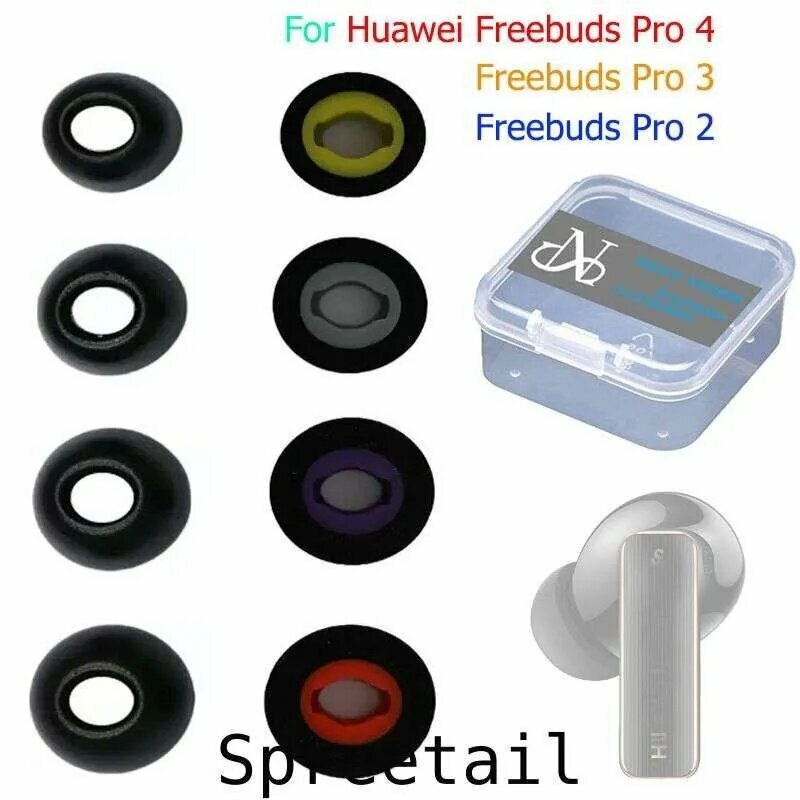 Сменные пенные амбушюры для for HUAWEI Freebuds Pro 4 / Pro 3 / Pro2 (4 пары, размер XS, S, M, L)