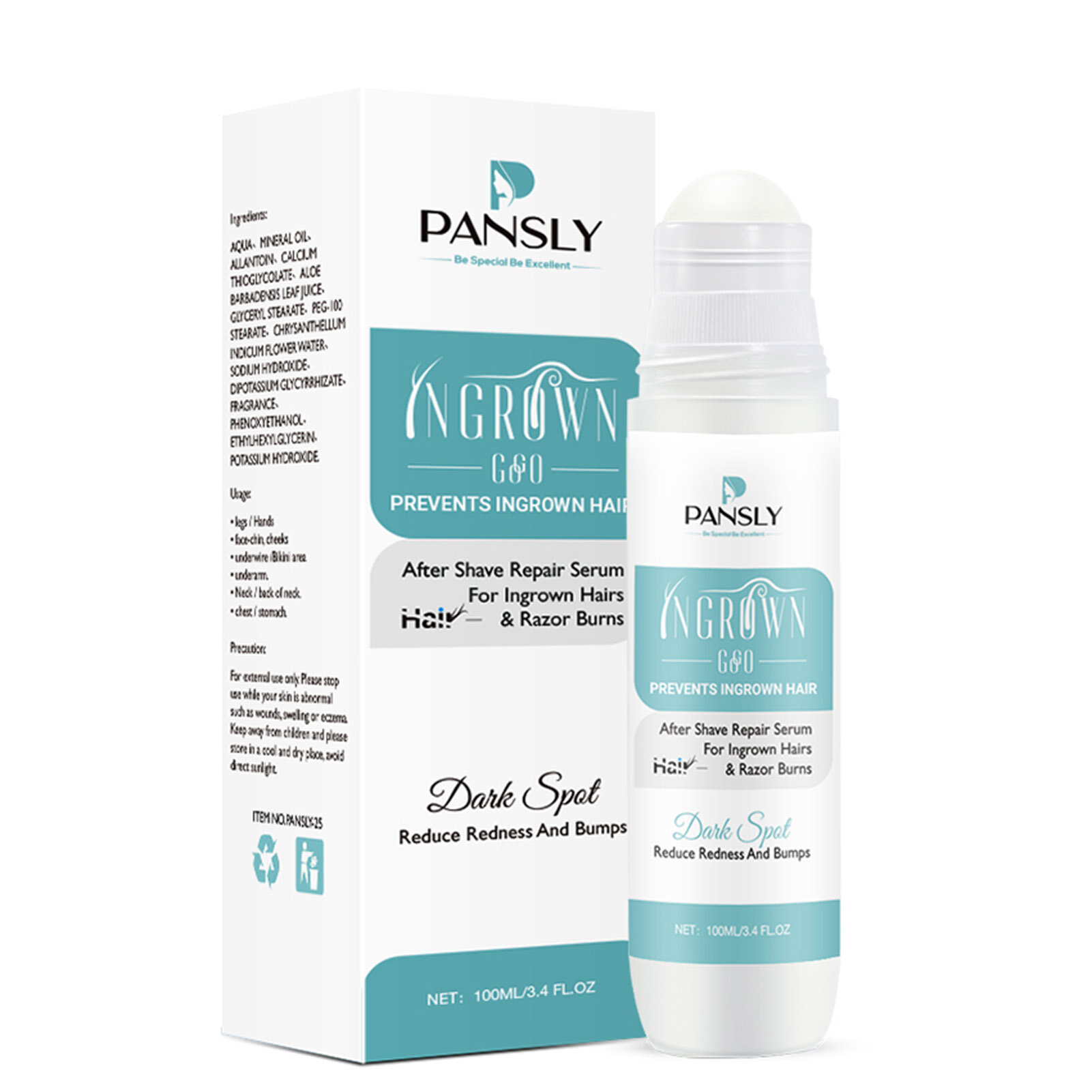 Средство от Вросших Волос: 100 мл Компактное для Путешествий Решение - Увлажняющая Восстанавливающая Сыворотка Для Ухода после Бритья