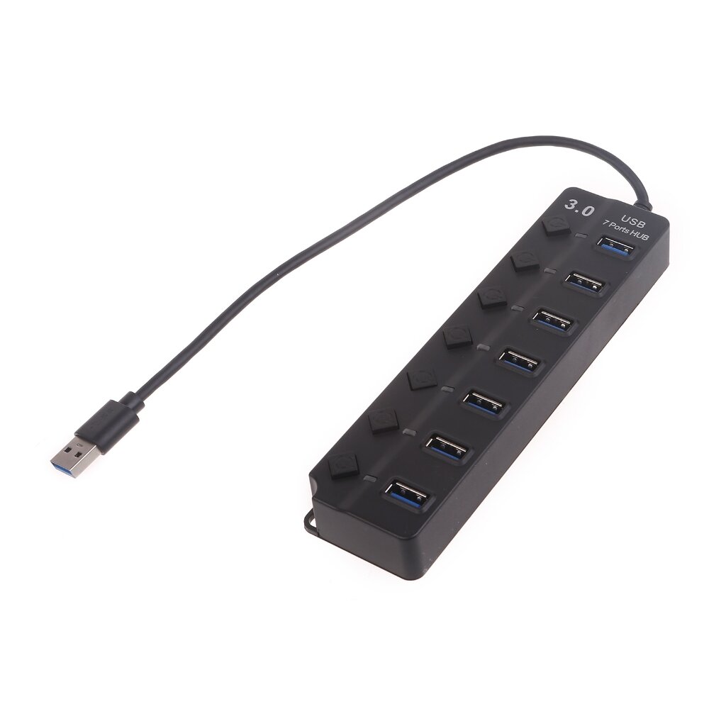 Концентратор USB3.0 с 1-7 портами, Мульти USB-Портовый Концентратор, Высокоскоростной USB-удлинитель, Эффективный Конвертер для Компьютеров и офисного использования