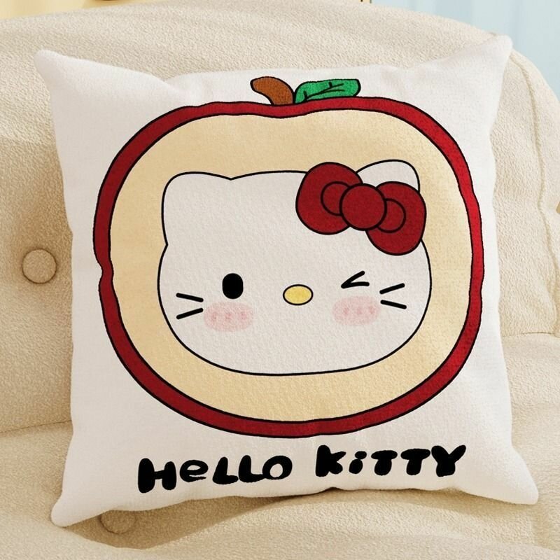 Наволочка в форме яблочка Hello Kitty, милая и игривая, мягкая и удобная, украшена теплым гнездышком