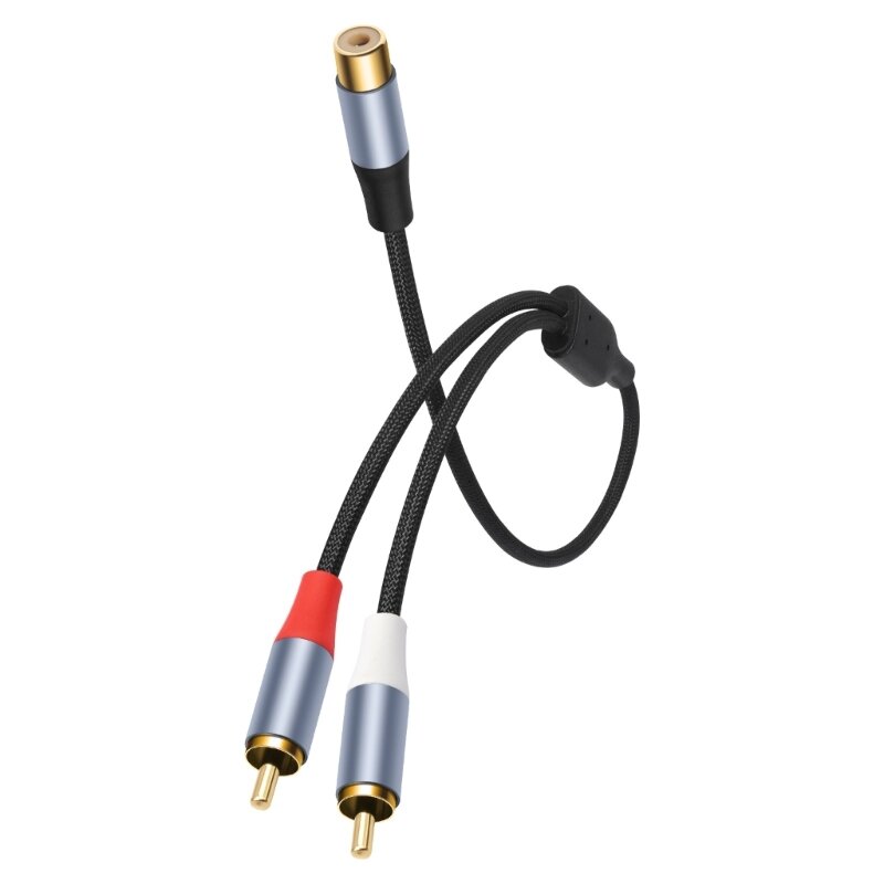 RCAs Y-адаптеры, от 1 разъема RCAs до 2 разъемов RCAs, Короткий Y-разветвитель, Цифровой стереозвуковой кабель для сабвуфера, домашнего кинотеатра