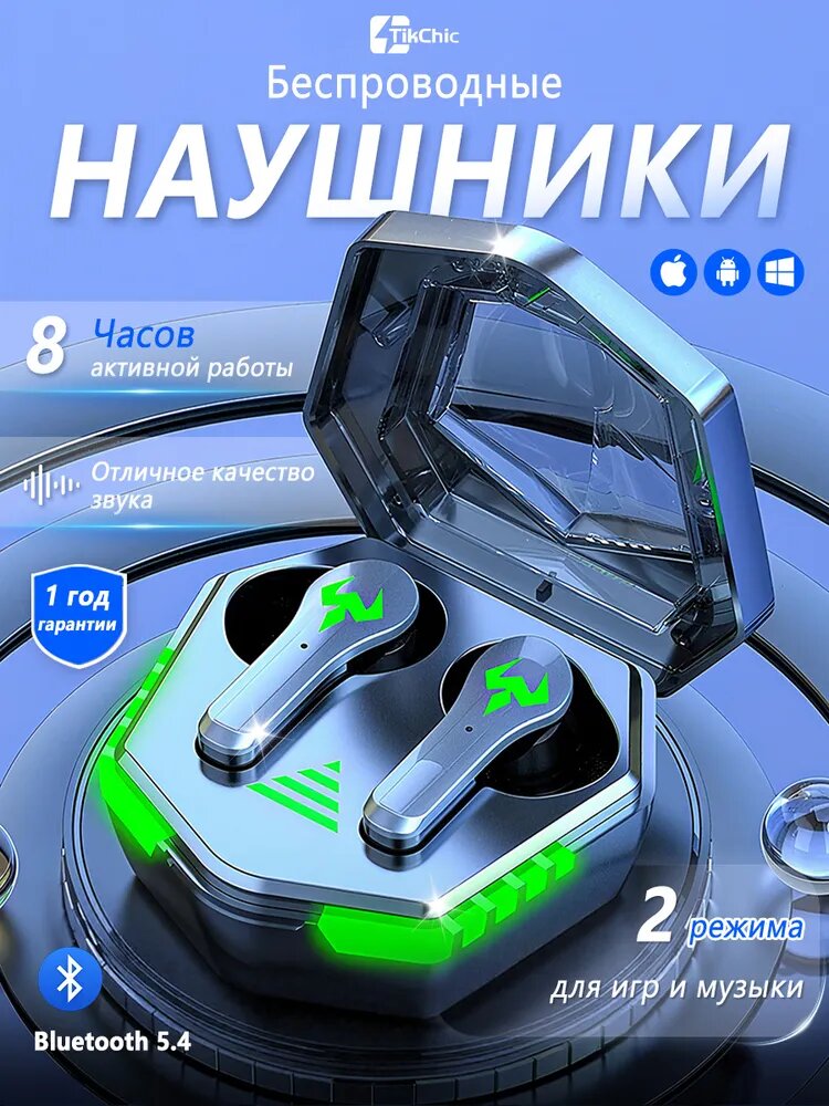Игровые беспроводные наушники N35 Bluetooth TWS, с микрофоном, низкая задержка 45 мс