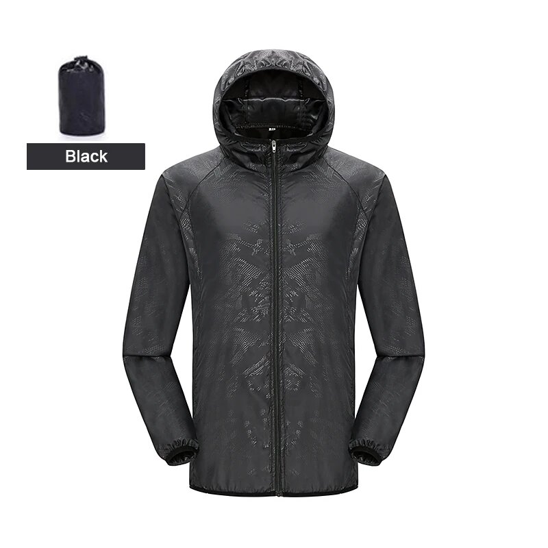 LNGXO Водонепроницаемая куртка из полиэстера для кемпинга Черный, S, Unisex Black