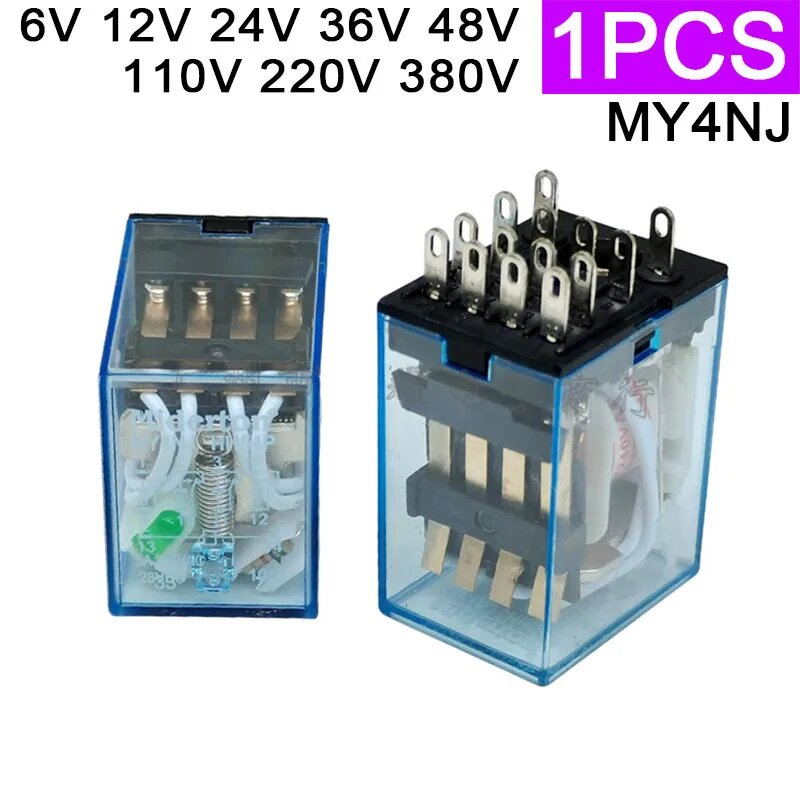 Реле MY4N-J 4PDT 14pin AC/DC 12-380В, MY4NJ DC, 220V