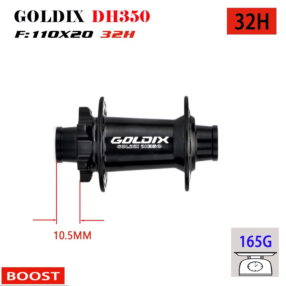 GOLDIX DH350 ступица для горного велосипеда 32H 52T F 110X20 10.5MM