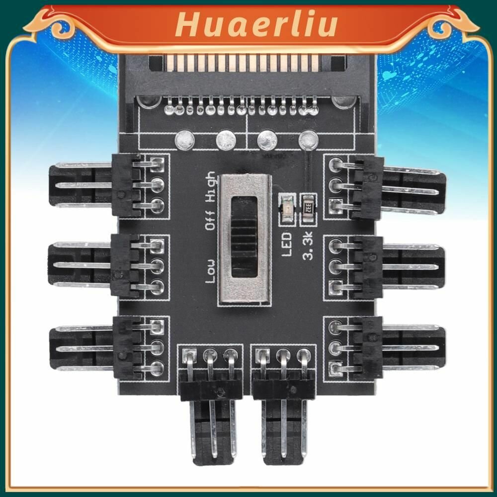Компьютерный вентиляторный хаб, 8-канальный контроллер скорости для 12V 3PIN вентиляторов
