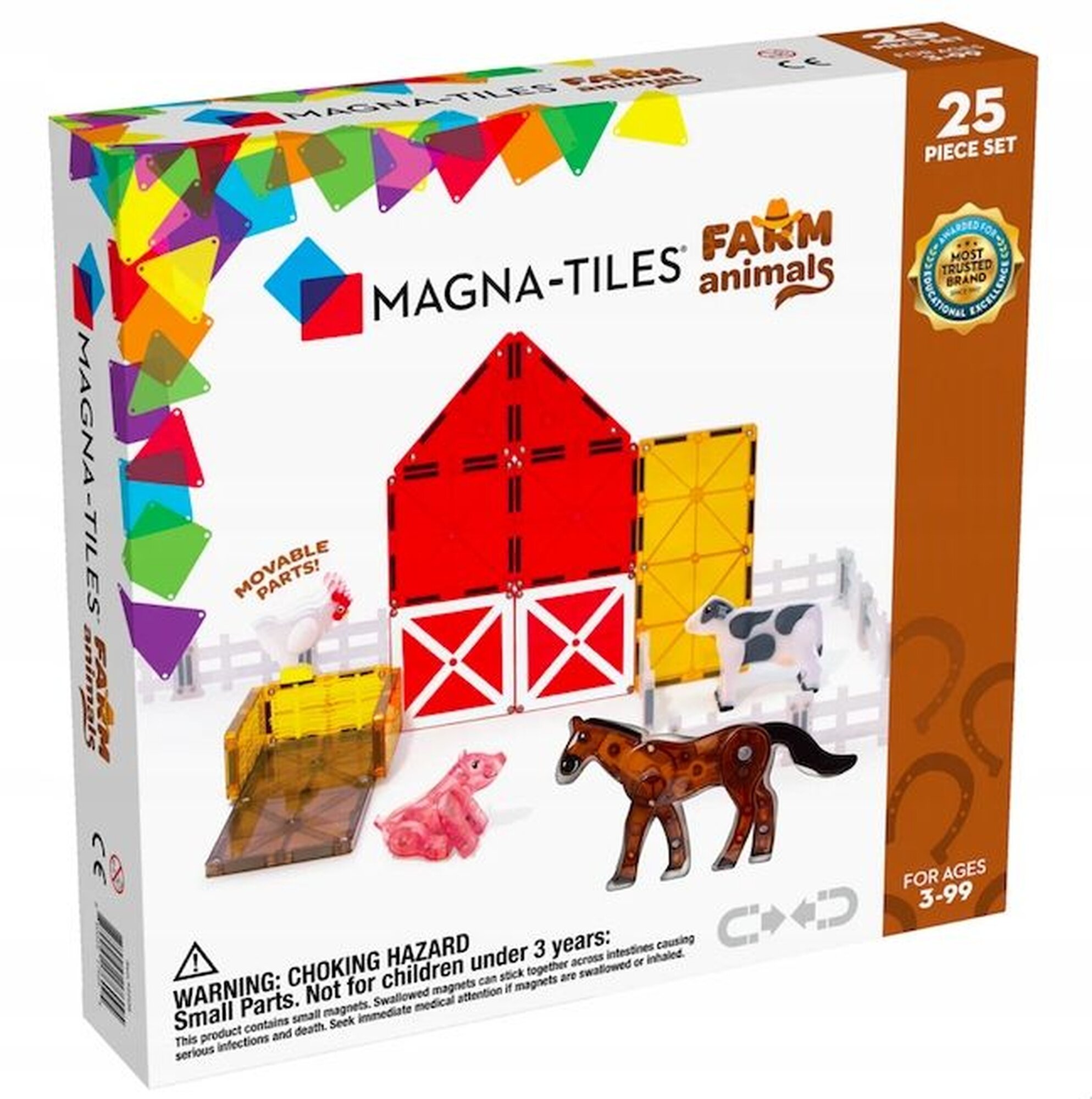 Магнитный конструктор Magna Tiles - Набор магнитных блоков " Фермерские животные", 25 эл. - 850025176095