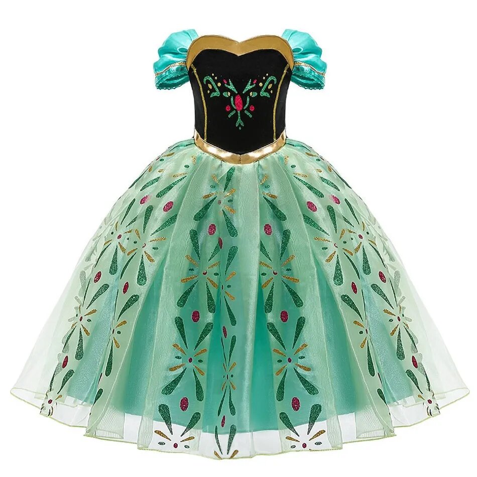 Детский костюм Эльза, платье изумрудное, Size 150, DA01