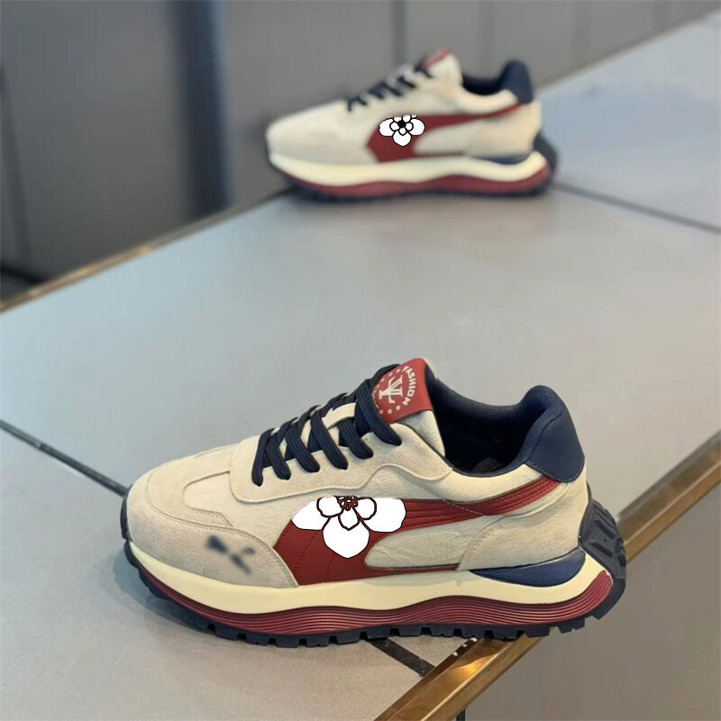 MOOCIE Весенняя повседневная обувь, модная и универсальная спортивная обувь, дышащие и удобные массивные кроссовки, ретро-туфли на платформе, трендовая мужская обувьEU:41