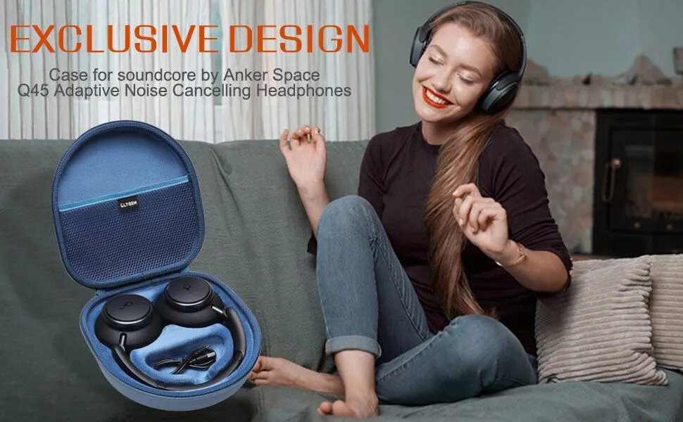 Soundcore by Anker Space Q45 Жесткий чехол EVA для наушников с активным шумоподавлением, защитная сумка для хранения и переноски (только чехол!)