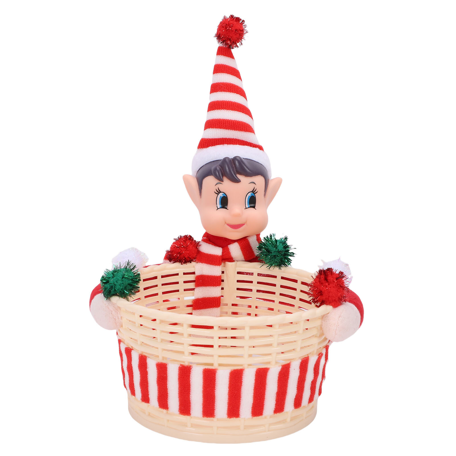 Подарочная корзина Elf, большая вместительная, многофункциональная, для рождественских украшений, конфет и закусок, красная.
