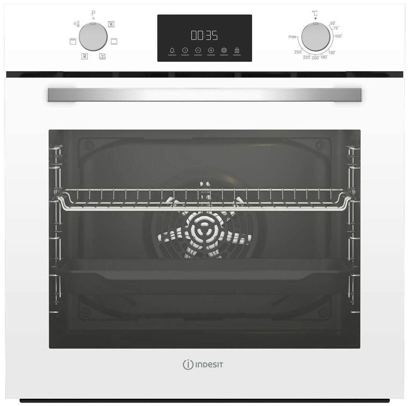 Духовой шкаф Indesit IBFTE 2434 WH белый, 6 режимов, быстрый разогрев, Каталитическая задняя стенка
