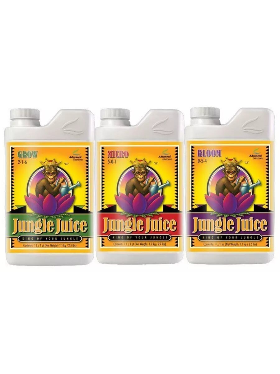 Набор удобрений Jungle Juice Bloom+Grow+Micro для растений