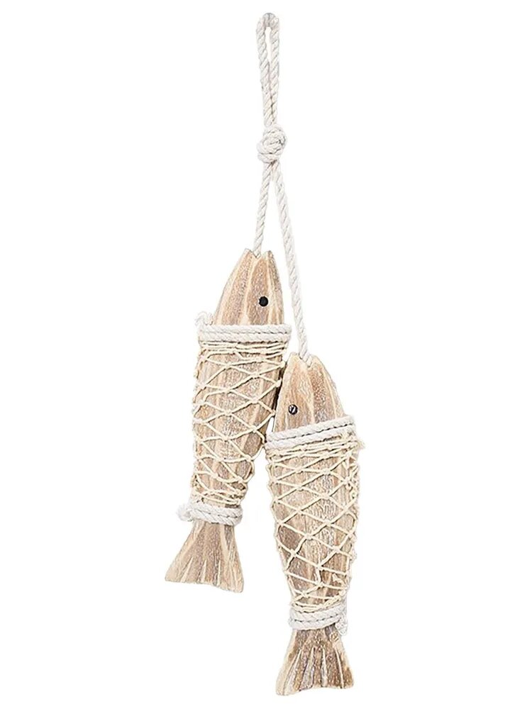 Деревянная рыба на стену, средиземноморский стиль, морской декор, винтажная подвеска для гостиной, кухни, прихожей