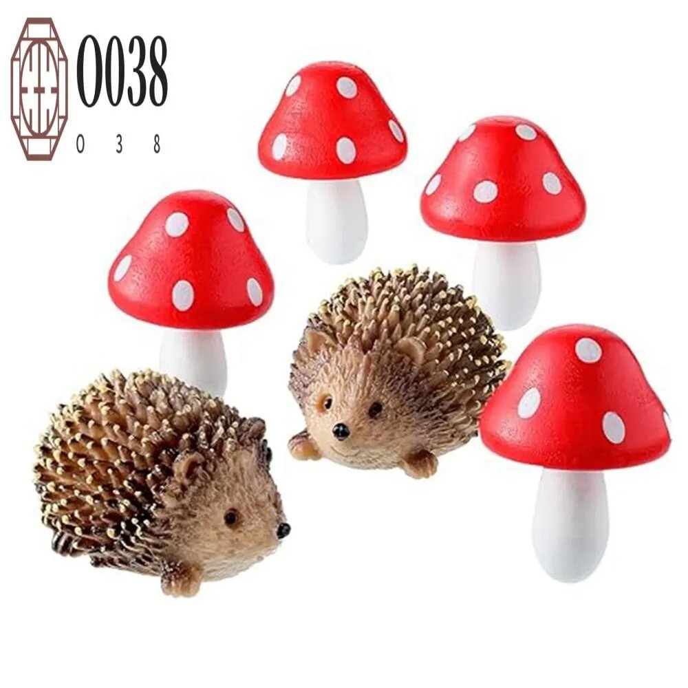 (T S B I) Миниатюрные Украшения Из Ёжиков И Деревянных Грибов Для Бонсай