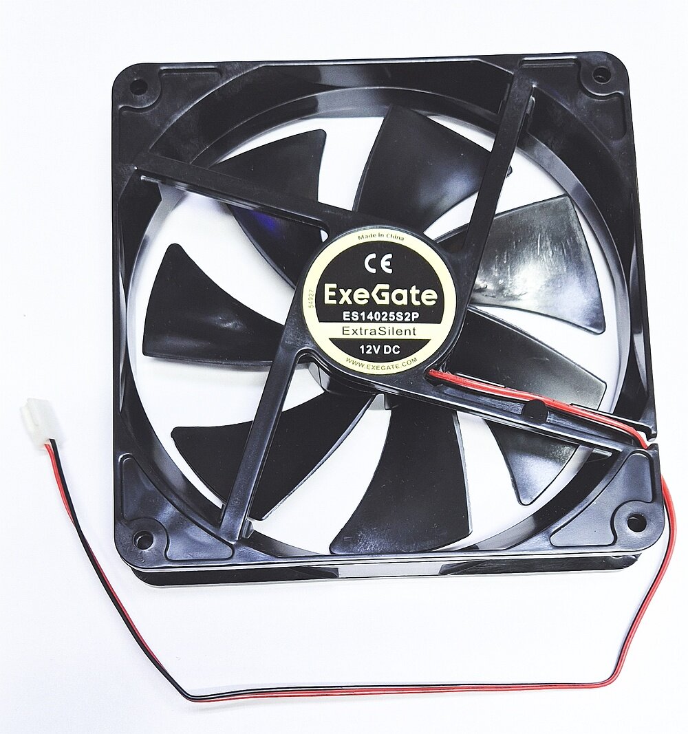 Вентилятор 140x140x25 Exegate ES14025S2P, 1000rpm, 22dB(M), 0.06A, SLB, 2pin