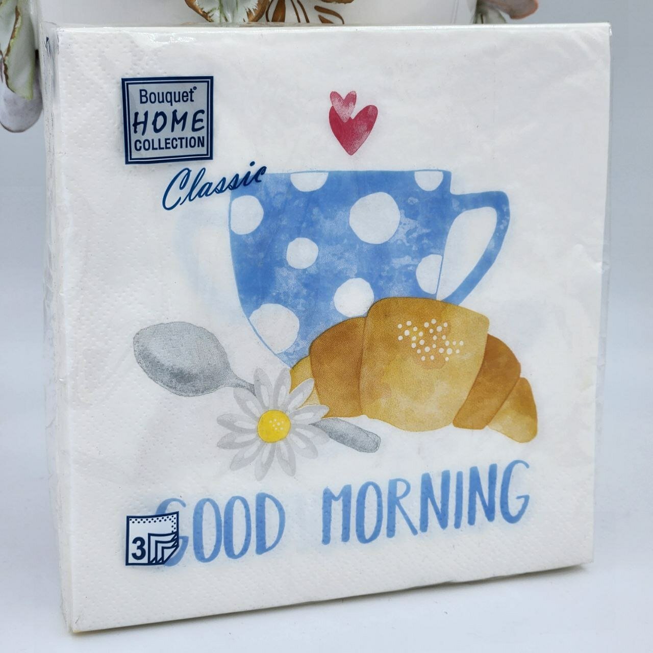 Сервировочные салфетки Bouquet Home, "Good morning ", 3 слоя, 33х33 см