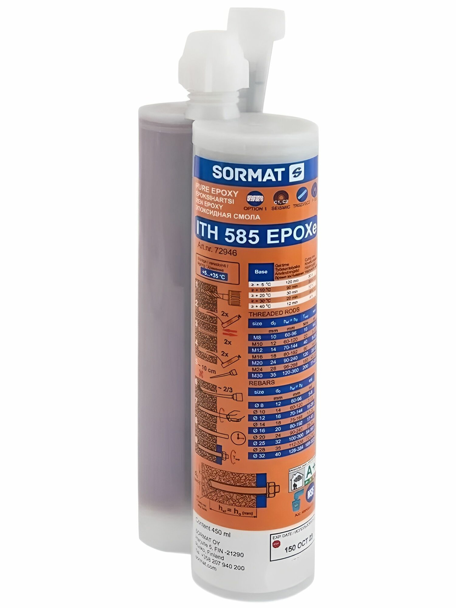 Химический анкер Sormat ITH585 Epoxe, эпоскидная смола, 385мл