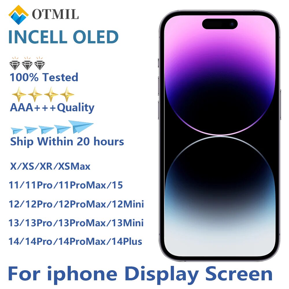 AAA +++ новый OLED-дисплей для iPhone XS Max X XR, ЖК-дисплей Incell для iPhone 11 12-12 Pro-INCELL