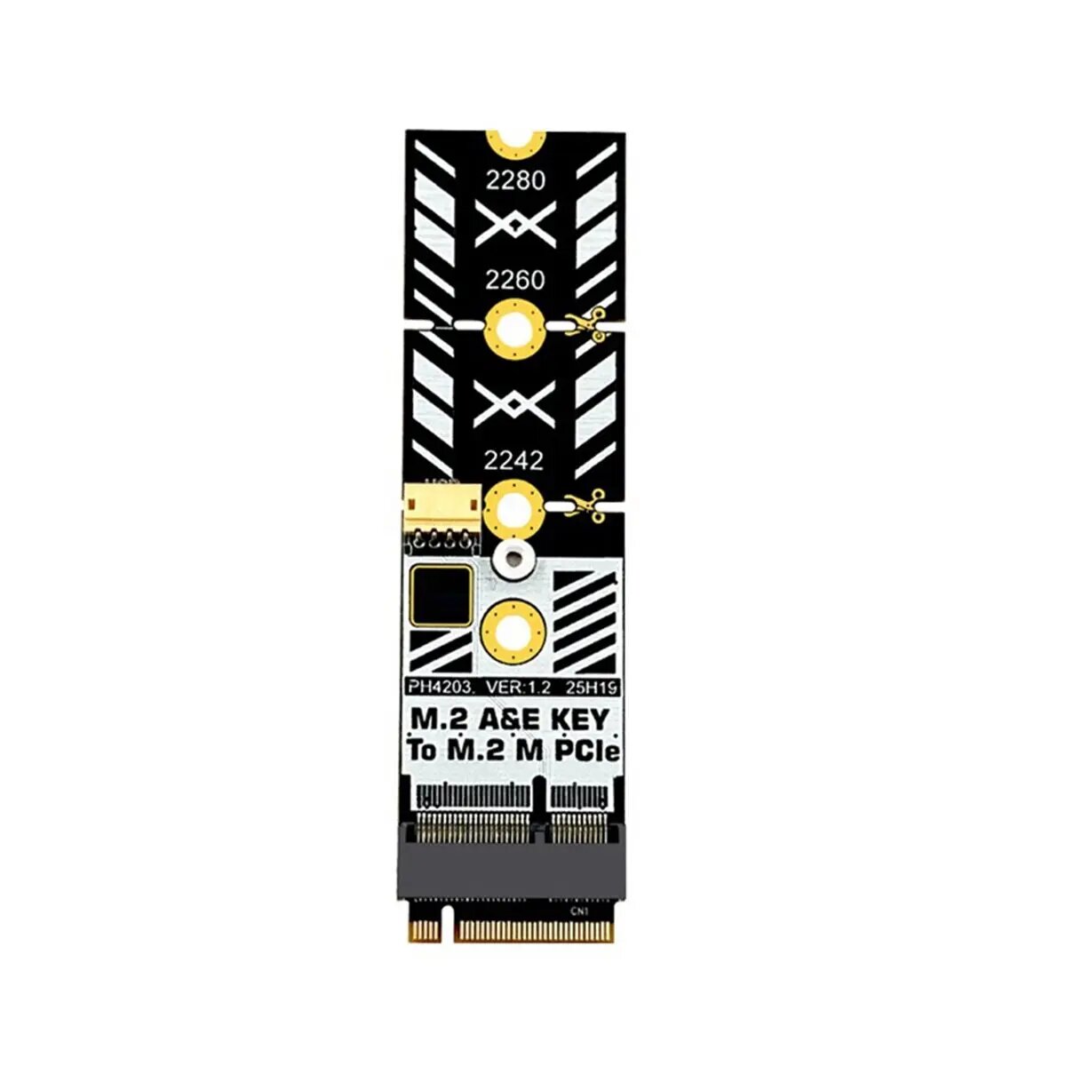 Переходник M2 A+E Key to M2 NVME, интерфейс M.2 Wi-Fi, карта расширения A/E на ключ M для 2230 2242 2260 2280 NVME SSD — фото 1