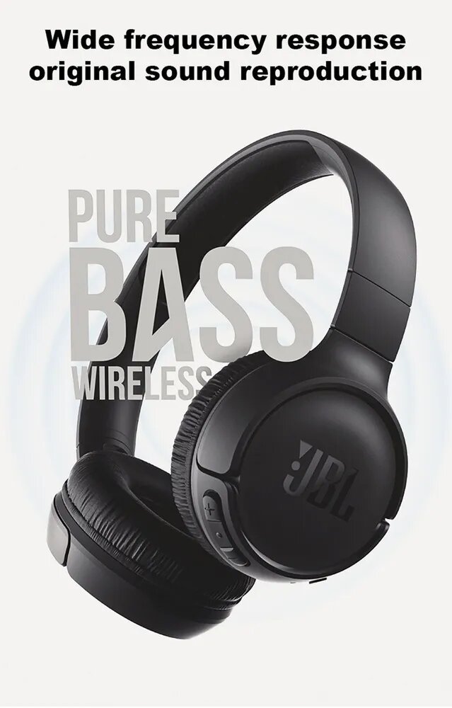 Беспроводная Bluetooth-гарнитура JBOL Tune510BT с высоким качеством звука и шумоподавлением