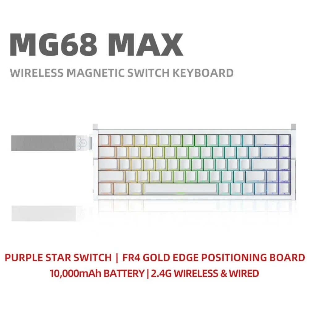 IROK MG68 PRO/MAX Игровая Клавиатура С Магнитным Переключателем 8K С Быстрым Срабатыванием 0,01 Мм И Функцией Горячей Замены SOCD