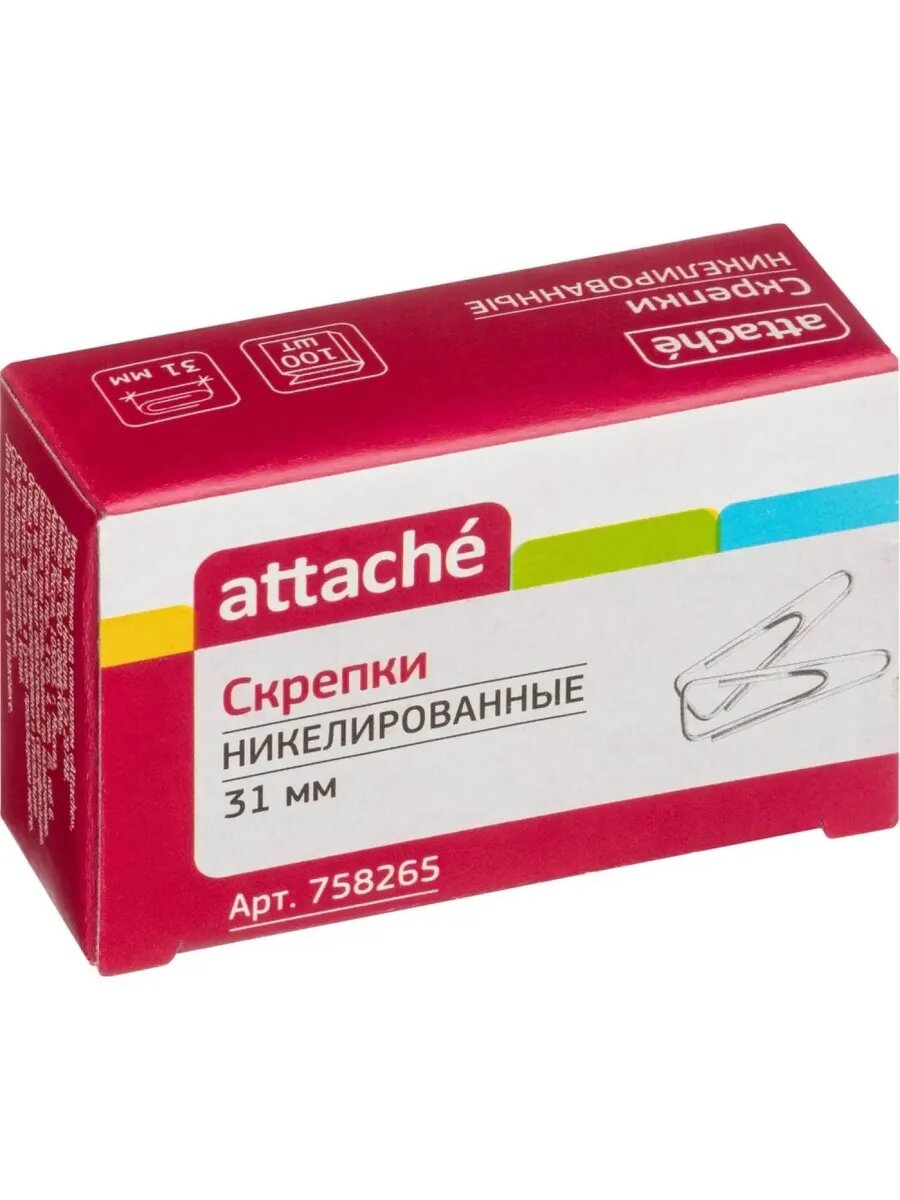 Набор никелированных треугольных скрепок, 100 шт.