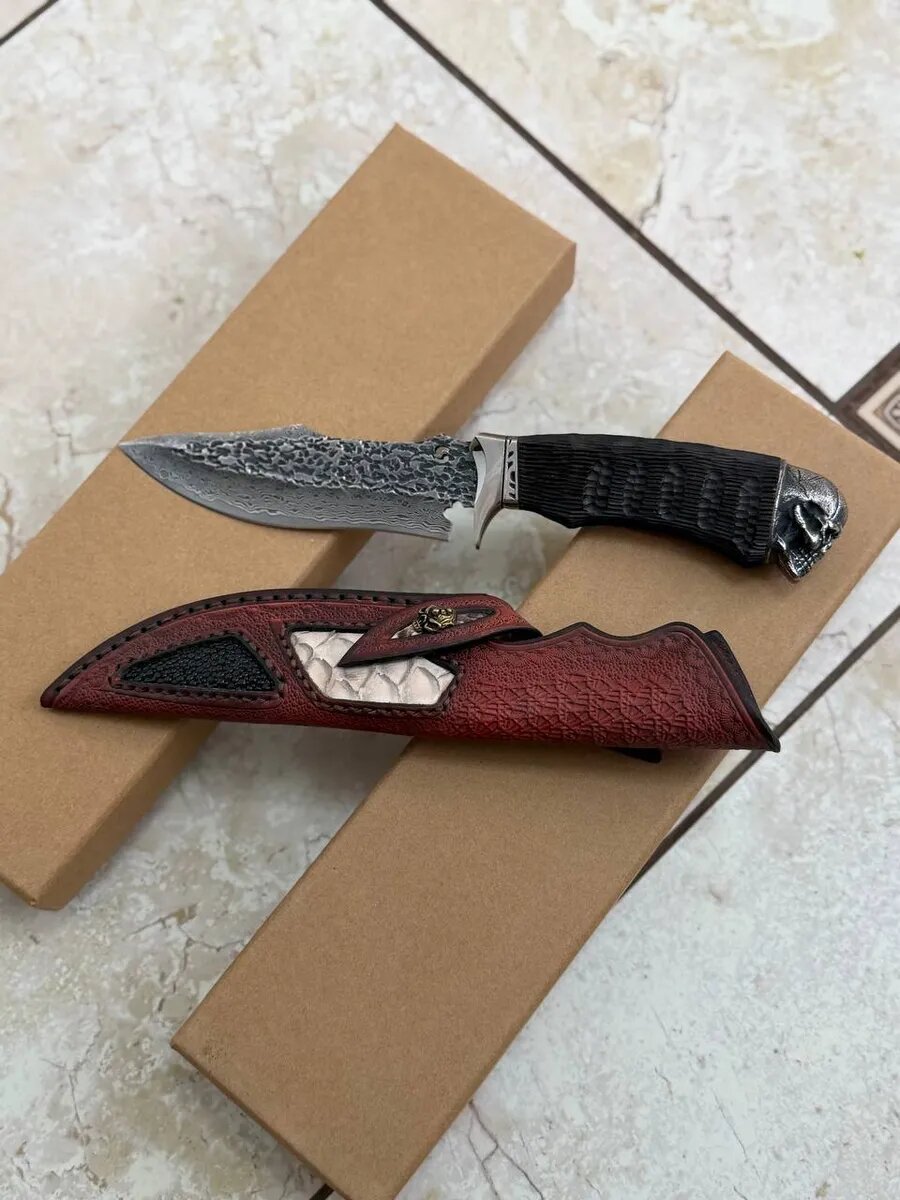 Нож «Skull Wolf» VG10 Damascus – 60 HRC