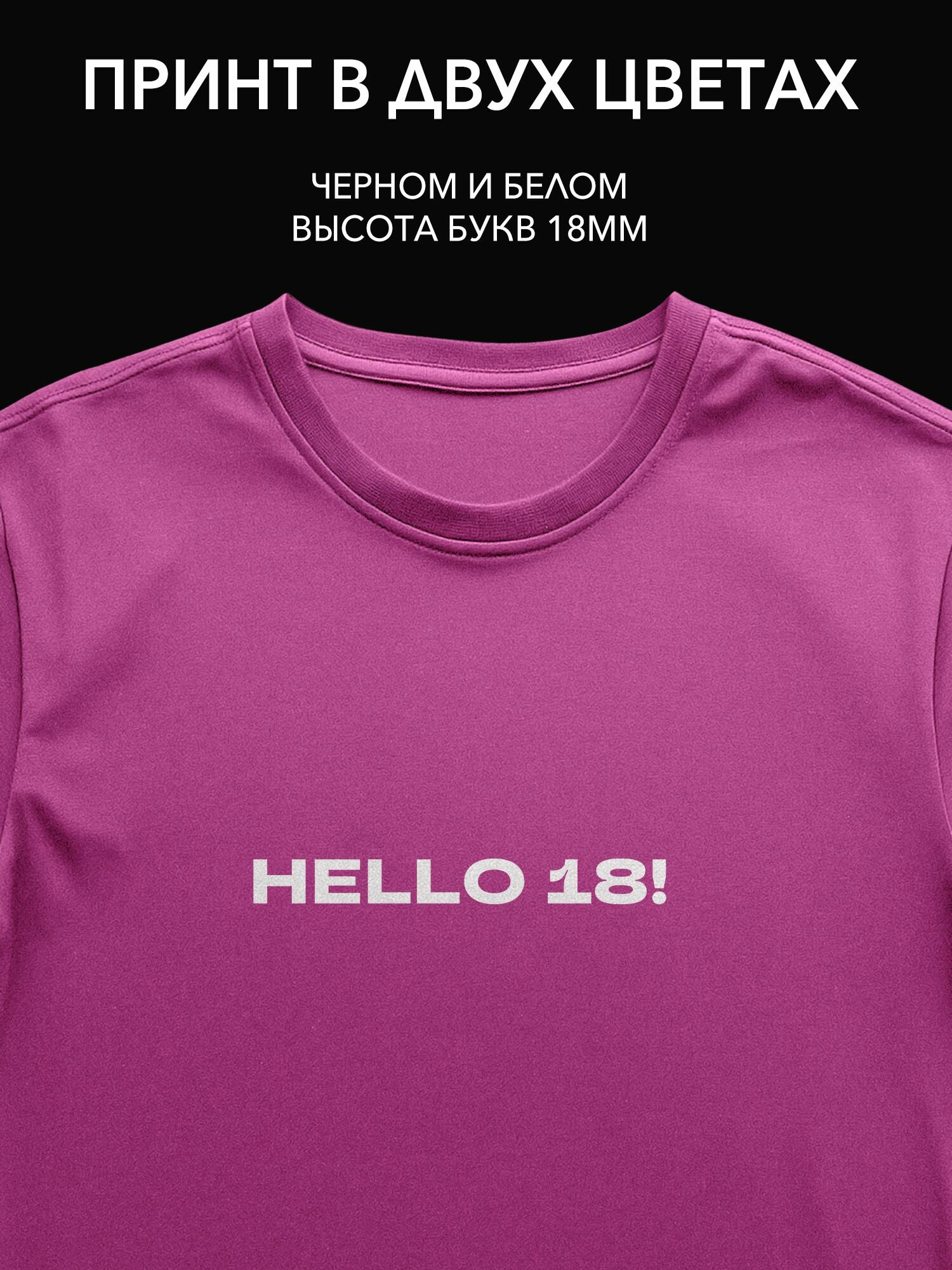 Термопринт "hello 18!" для одежды на день рождения наклейка для футболки, худи, свитшота и других аксессуаров.